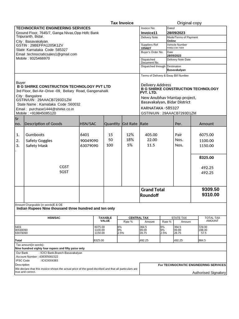 Gumboot HSN Code and GST Details | PDF | Invoice | Trade