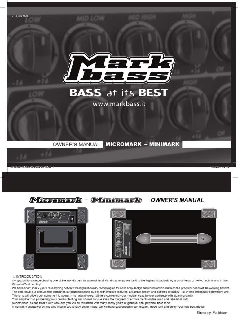 Markbass MINIMARK MICROMARK | PDF | Loudspeaker | Equalization (Audio)