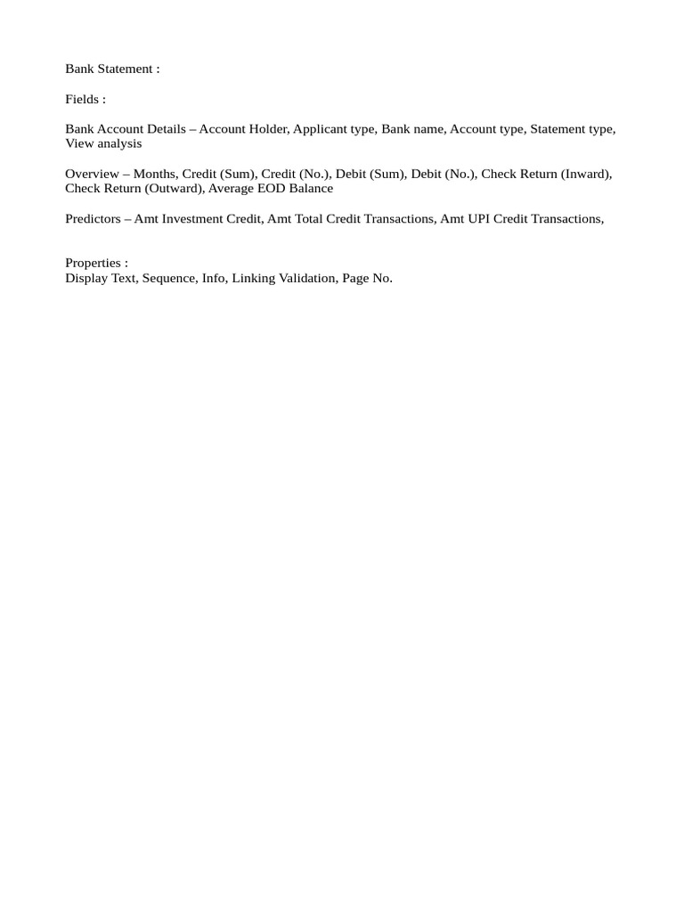 Bank Statement (Back Office) | PDF