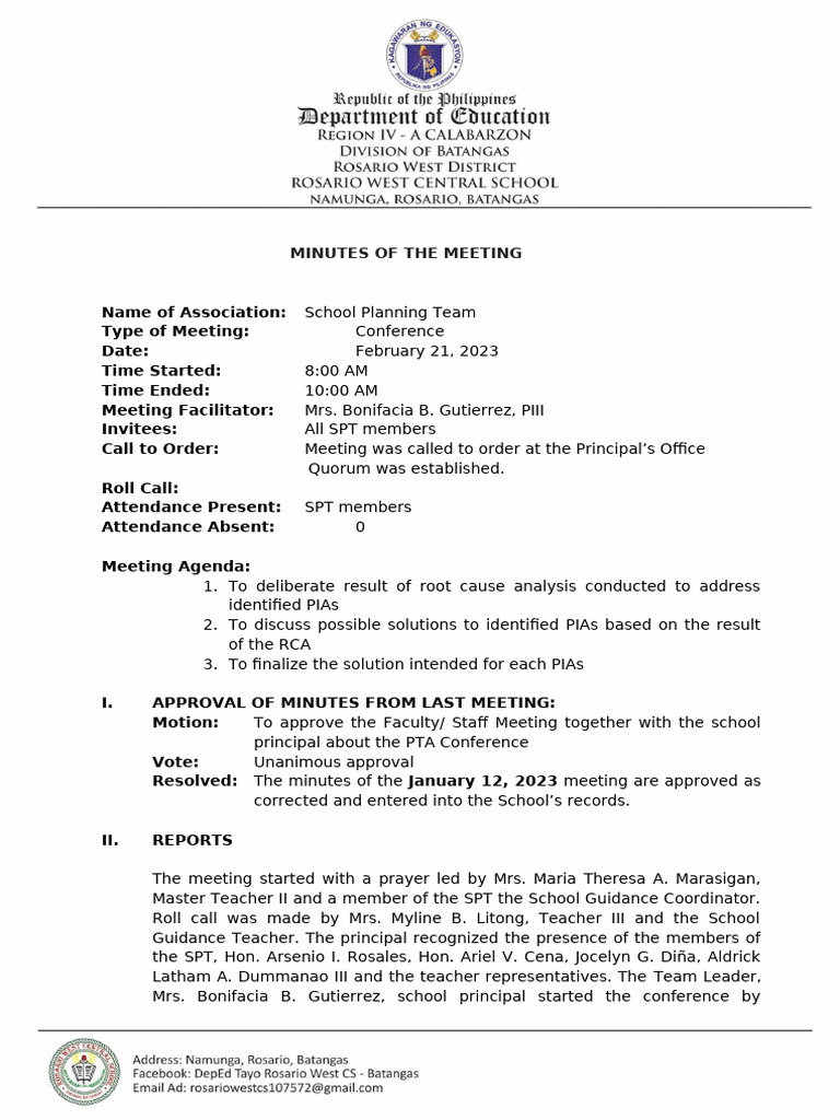 Deliberation Rca Solutiion To SPT | PDF | Literacy | Behavior Modification