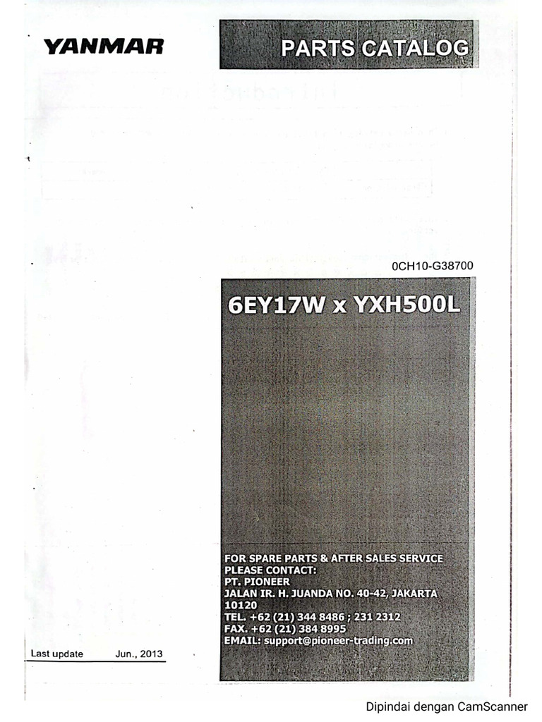Part Catalog Yanmar 6EY17W | PDF