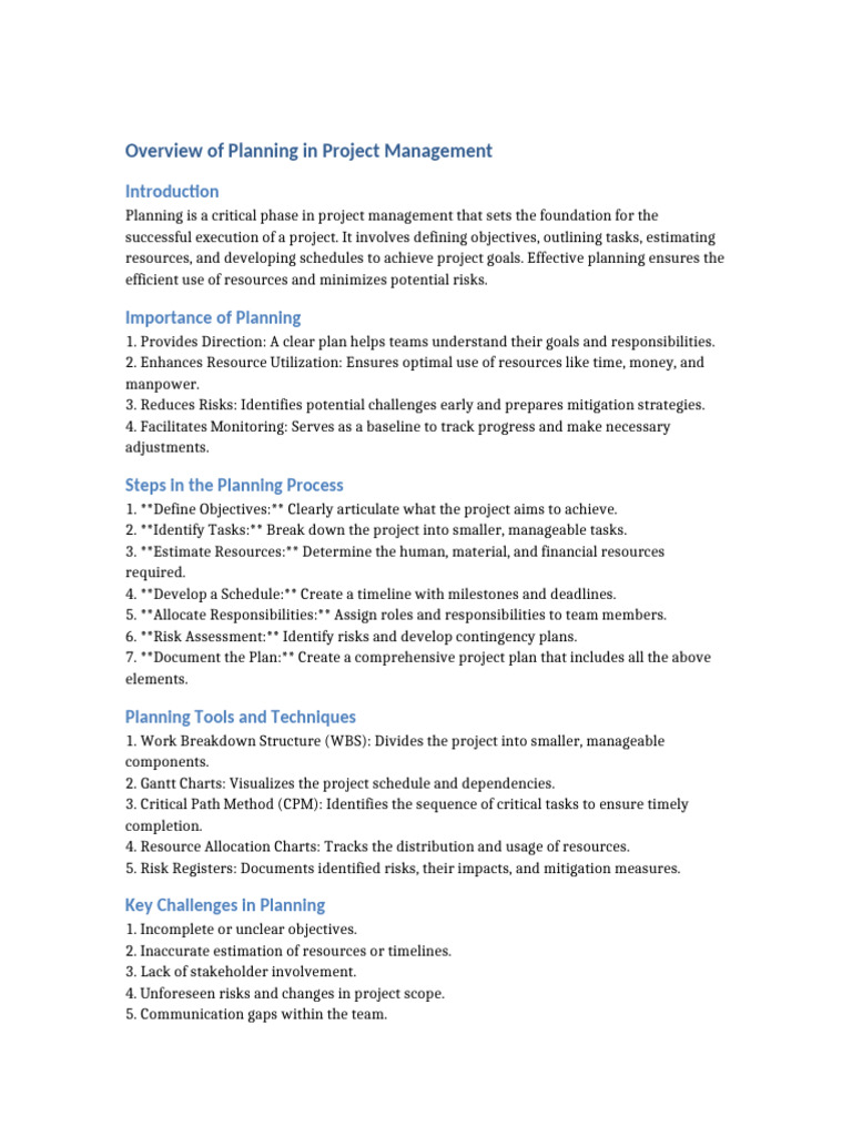 Essential Steps for Project Planning | PDF