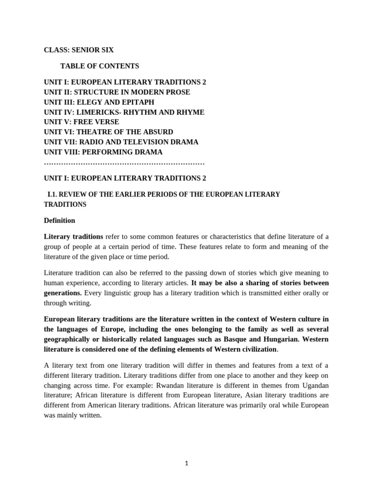 Literature s6 Notes | PDF | Ancient Greek Literature | Classics
