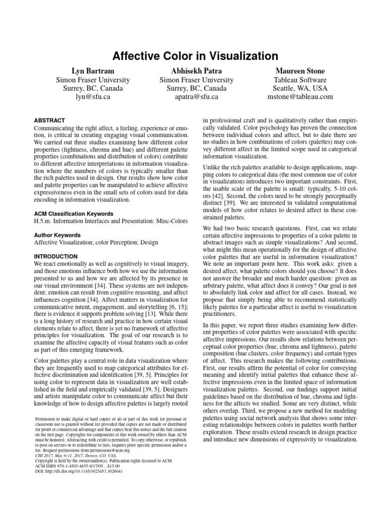 Affective Color CHI 2017 | PDF | Affect (Psychology) | Color