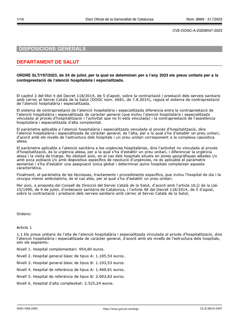ORDRE SLT.197.2023 - Preus 2023 | PDF