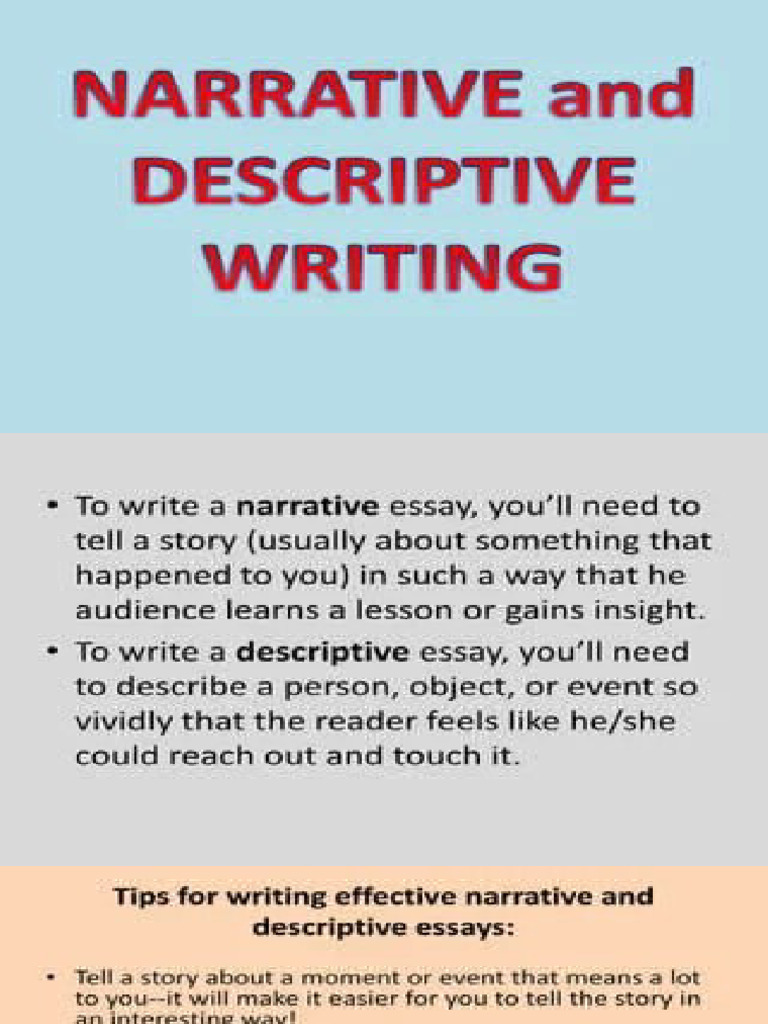 Narrative and Descriptive Writing | PDF