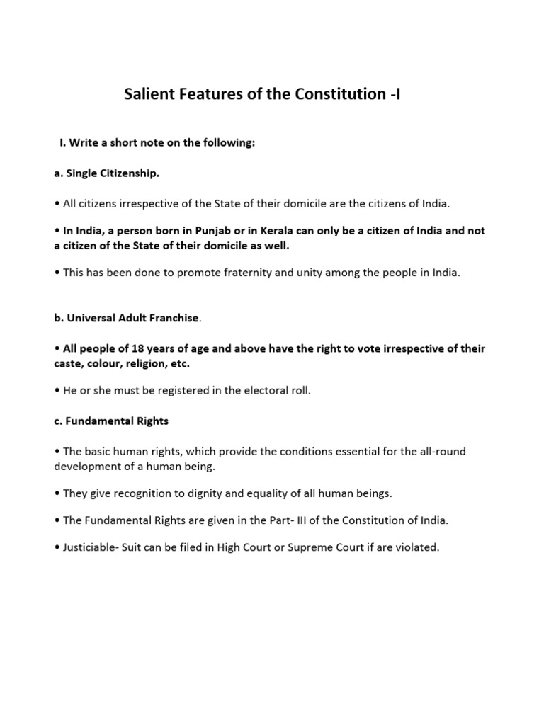 Constitution 2 Notes | PDF | Government And Personhood | Social Ethics