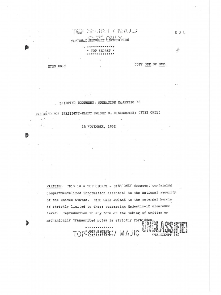 (MJ 12) Eisenhower-Briefing-Nov-1952 | PDF