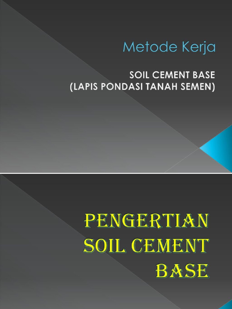 Soil Cement Base (Lapis Pondasi Tanah Semen) | PDF