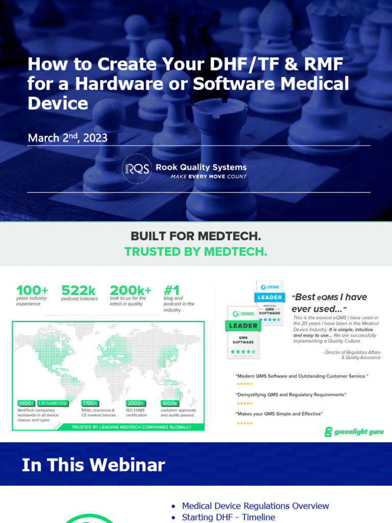 How To Create Your DHF-TF & RMF For A Hardware or Software Medical ...