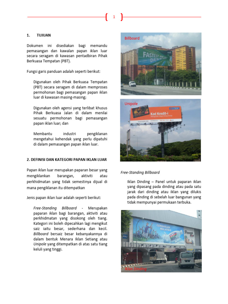 Garis Panduan Papan Iklan Negeri Pulau Pinang | PDF | Bisnis