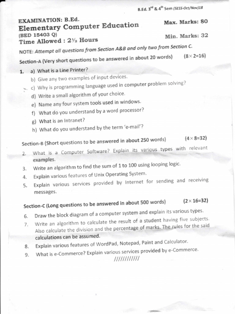 Elementary Computer Education Exam Guide Pdf