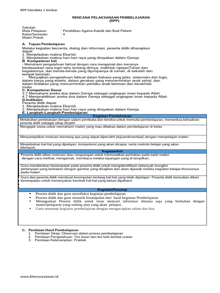 6 - RPP 1 Lembar Kls 8 Semester 2 - WWW - Kherysuryawan.id | PDF | Karier & Perkembangan