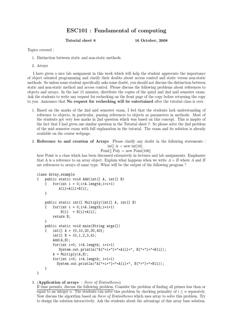 Tut 8 Pdf Object Computer Science Parameter Computer Programming 3437