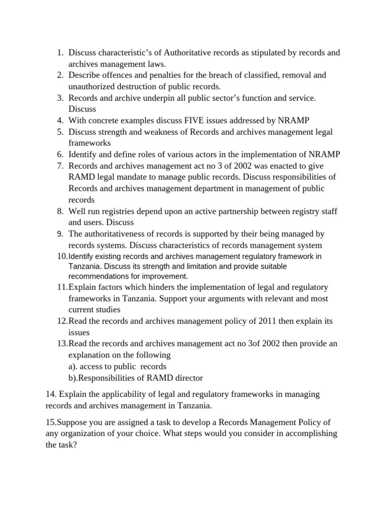 Records and Archival Policies | PDF