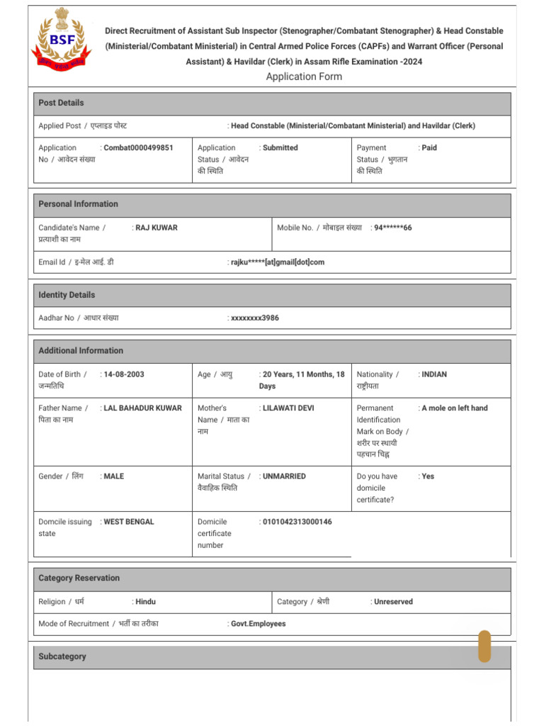 BSF - HCM | PDF | National Security
