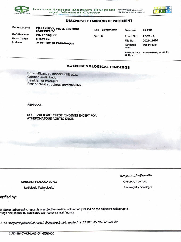 FBV IV Medical Records | PDF | Radiology | Medical Imaging