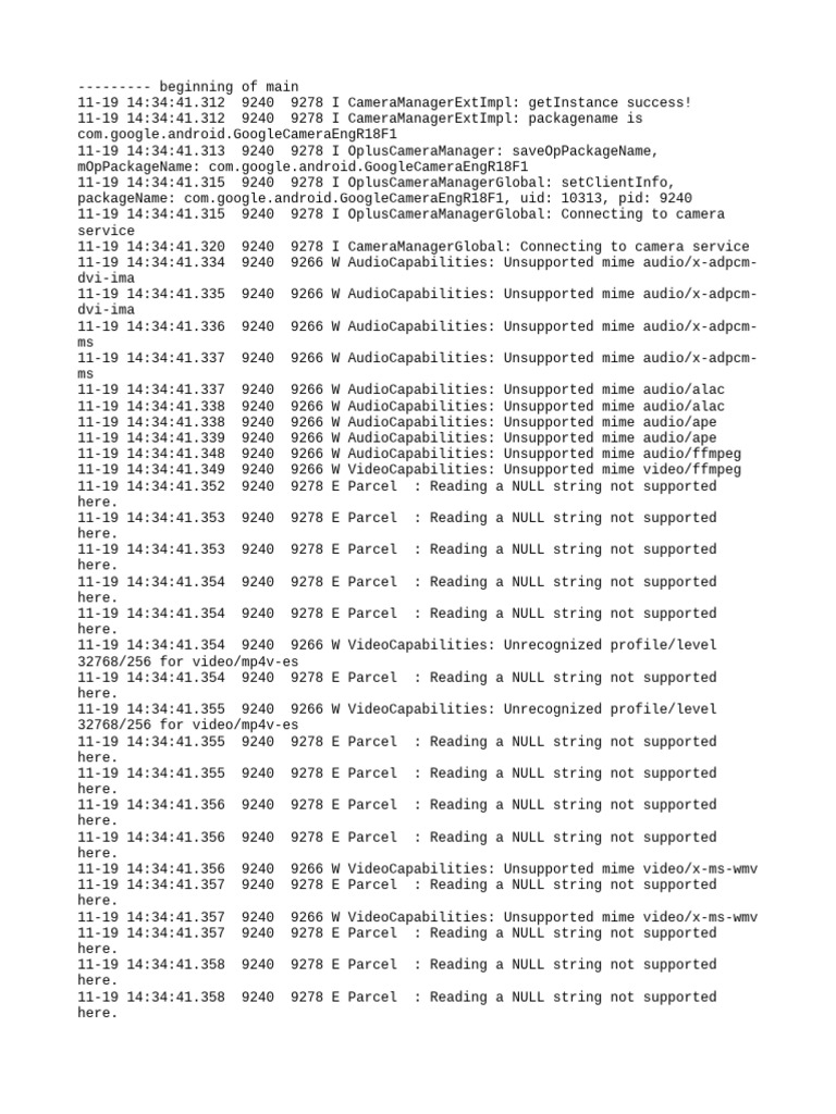 Camera Debug Log Analysis | PDF | Computer Science | Software