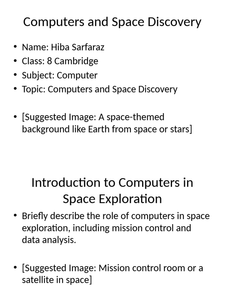 Computers and Space Discovery Presentation | PDF