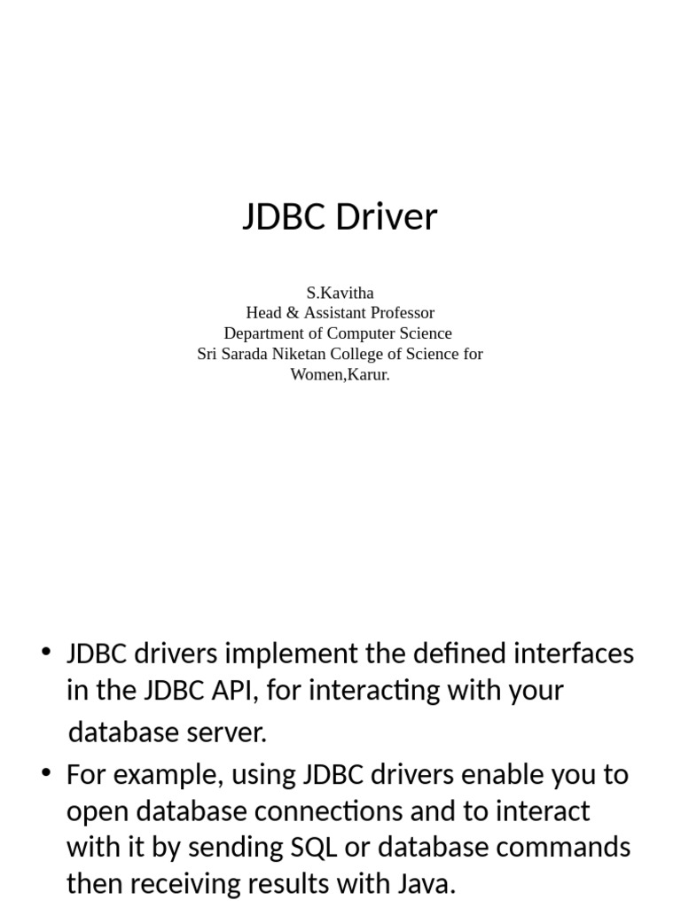 JDBC Driver | PDF