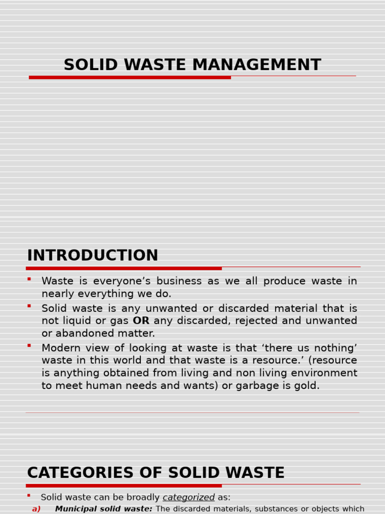 Solid Waste Management Plane | PDF | Waste | Waste Management