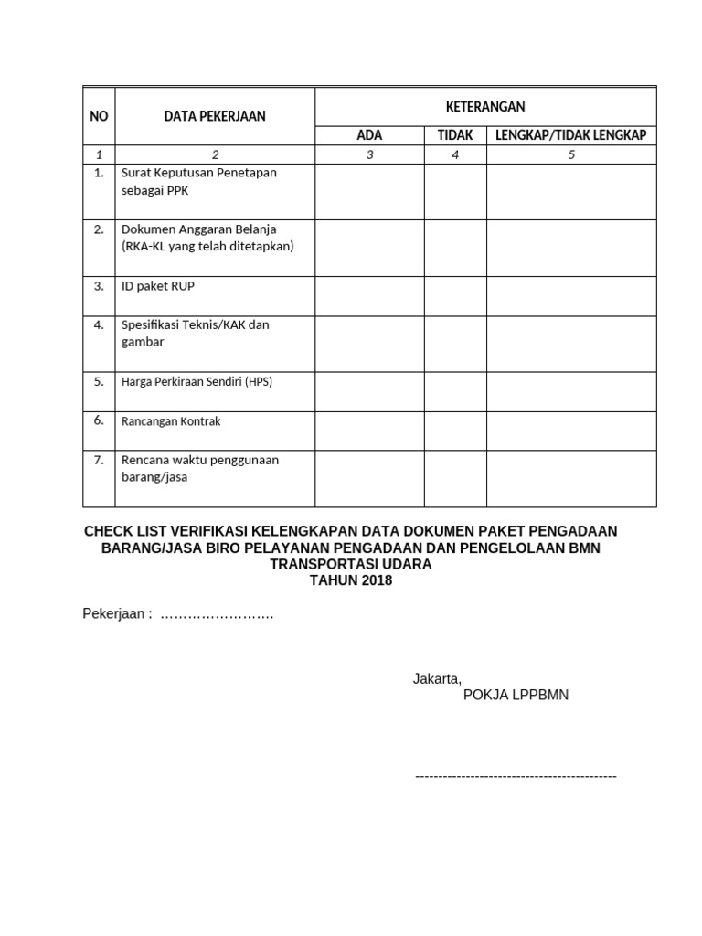 TT Dokumen Paket | PDF