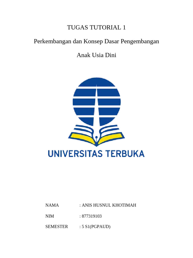 Tugas Tutorial Paud | PDF | Seni & Disiplin Bahasa