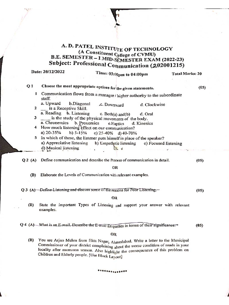 2022 Mid | PDF | Communication | Human Communication