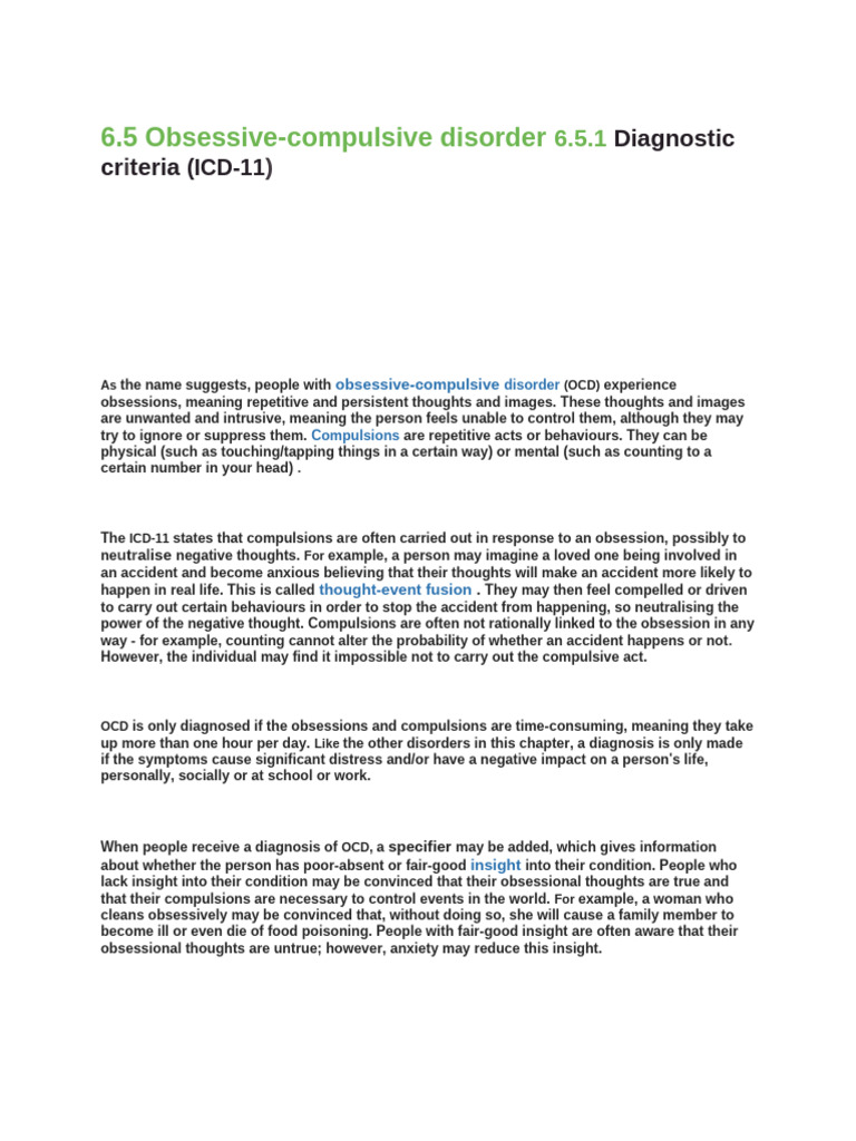 Ocd Worksheet | PDF | Obsessive–Compulsive Disorder | Cognitive ...