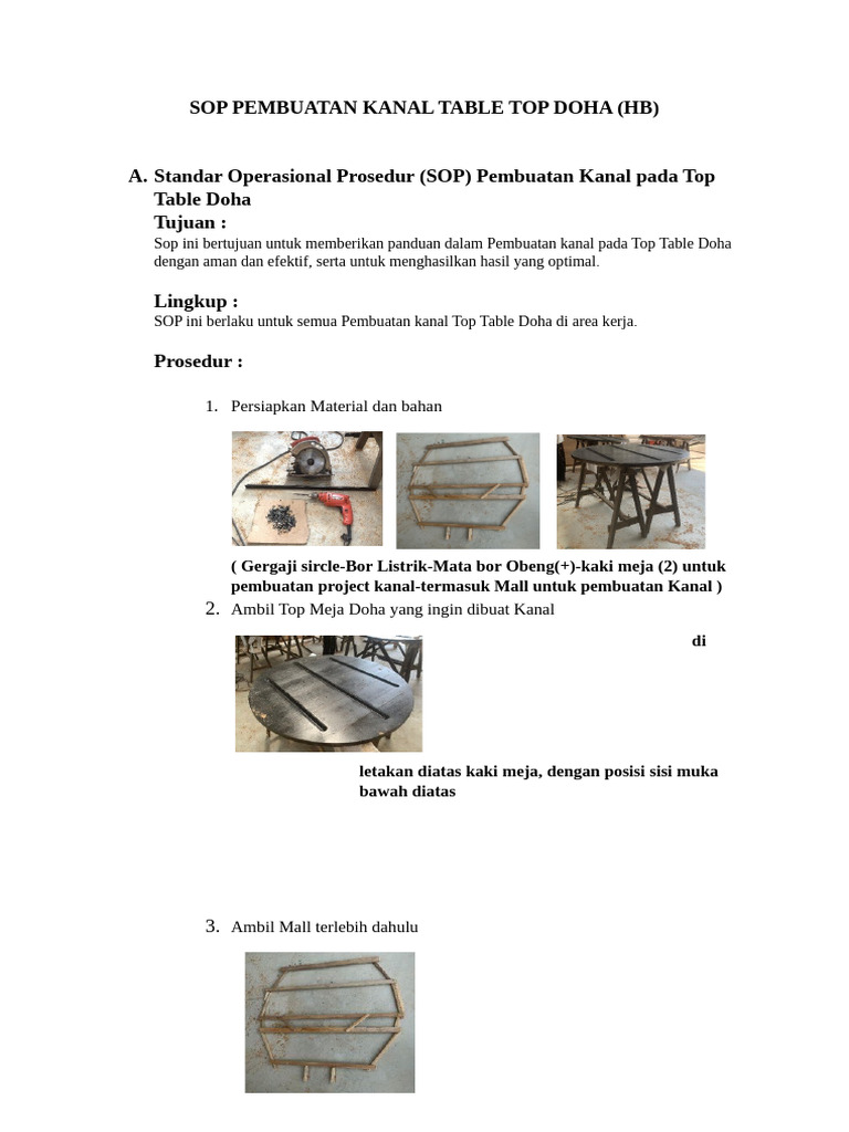Sop Pembuatan Kanal Top Table Doha | PDF | Griya & Taman | Komputer