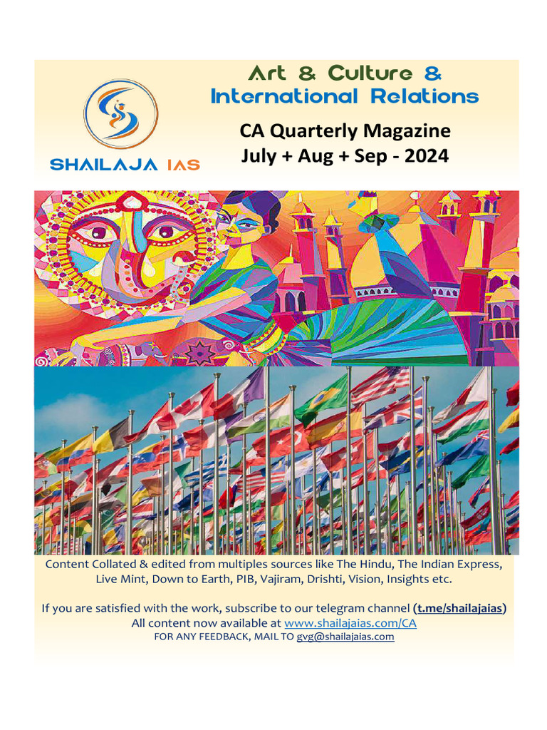 Shailaja IAS Q3 2024- Art & Culture & IR | PDF