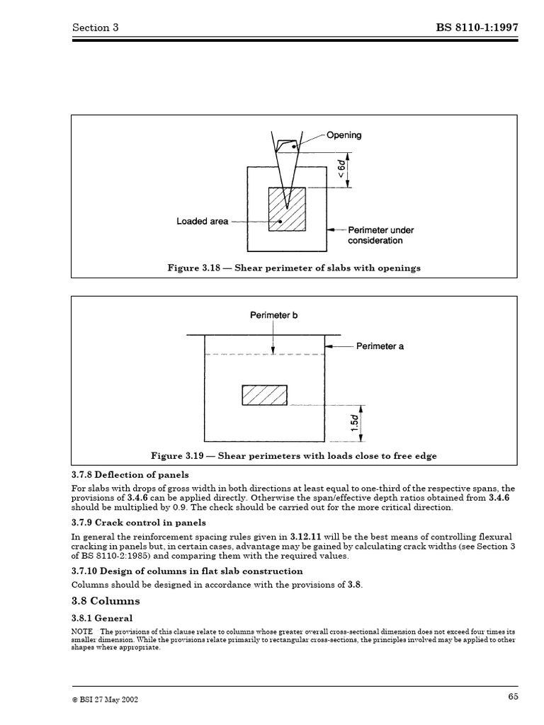 BS 8110-1:1997 Column Design Guidelines | PDF | Bending | Beam (Structure)