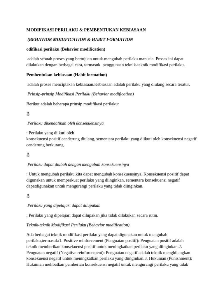 Behavior Modification | PDF | Karier & Perkembangan