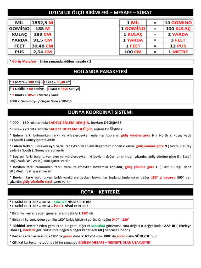 0 Sinirli Seyir Formuller | PDF