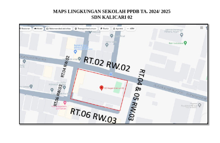 MAPS NILAI LINGKUNGAN SDN KALICARI 02.docx 1 | PDF