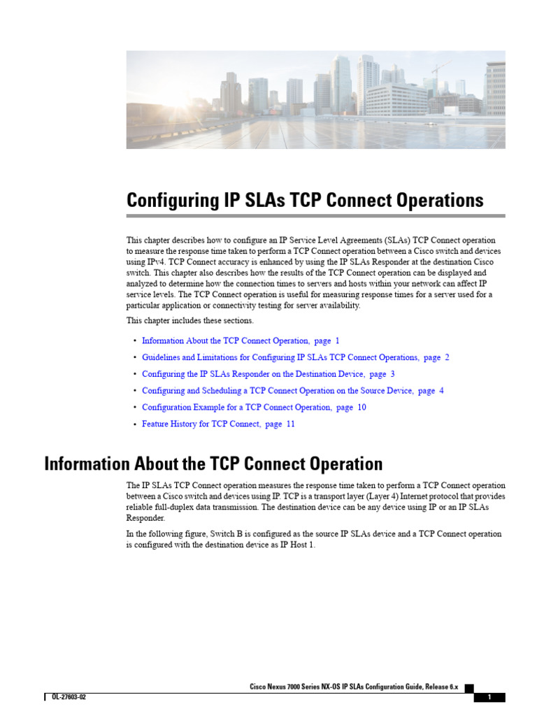 Configuring Ip Slas TCP Connect Operations | PDF | Internet Protocols ...