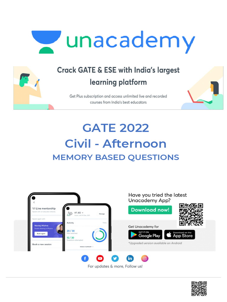 Civil GATE 2022 Paper 2 Final Solutions | PDF | Soil Mechanics ...