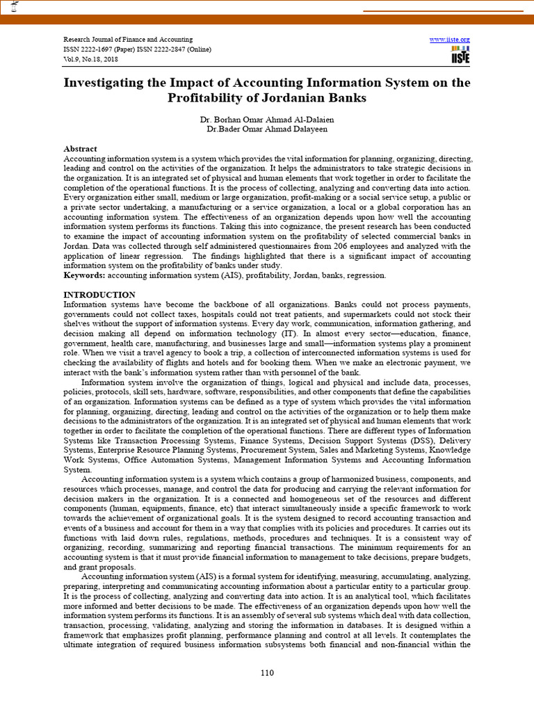 Investigating The Impact of Accounting Information System On The ...