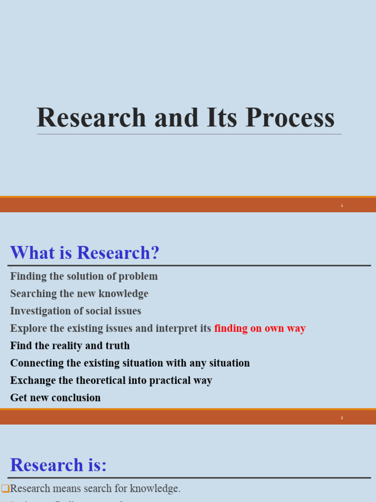 Introduction To Research and Research Process | PDF | Theory | Scientific Method