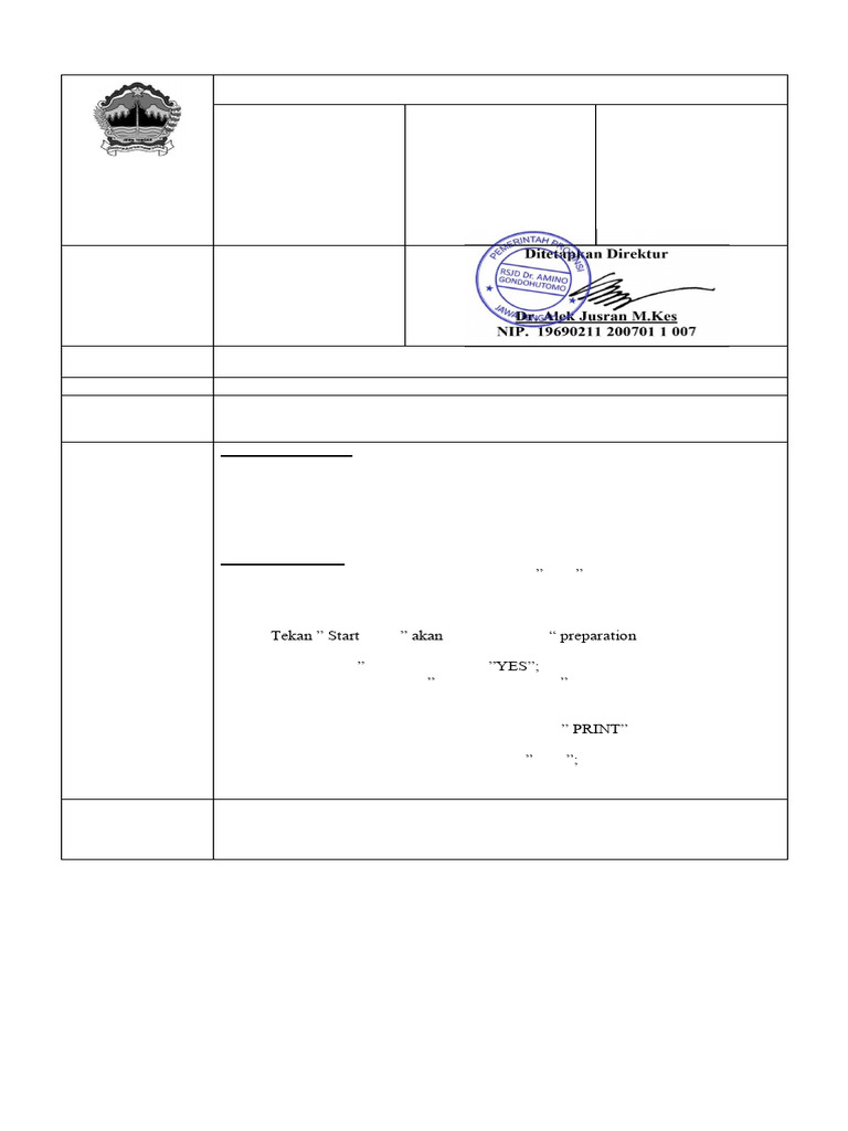 Sop Pemakaian Alat Bone Densitometri | PDF | Kesehatan Holistik