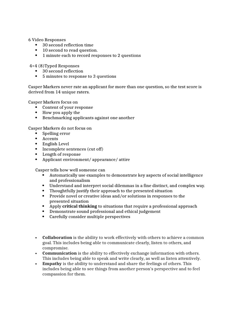 Casper Notes | PDF | Critical Thinking | Empathy