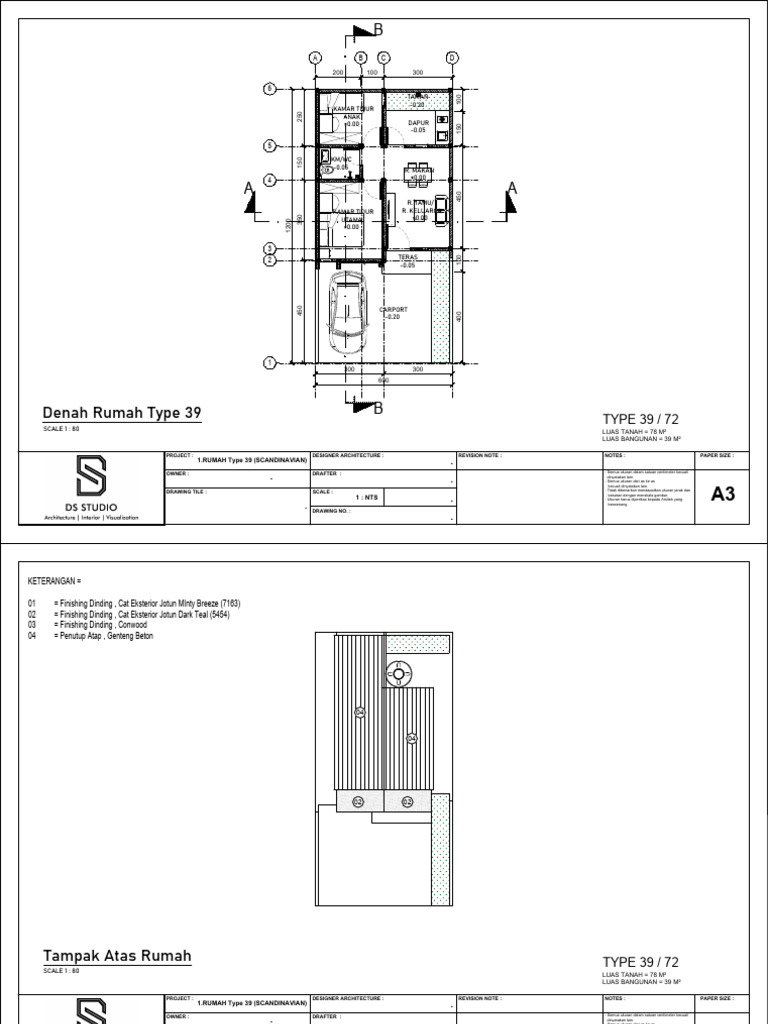 Denah Rumah Type 39 Scandinavian | PDF