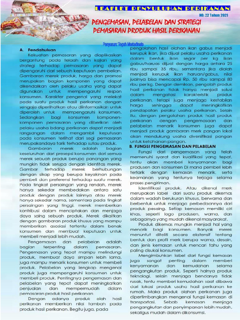 22 Leafleat Pengemasan, Pelabelan Dan Strategi Pemasaran Produk Hasil ...