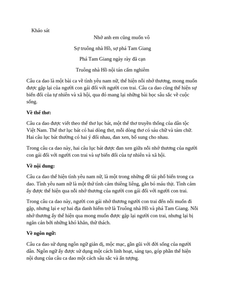 Khảo sát vhgd | PDF