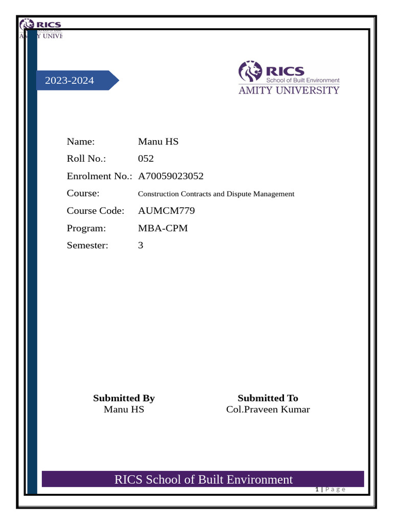 Contract Managment (Manu HS) | PDF | Complaint | Appeal