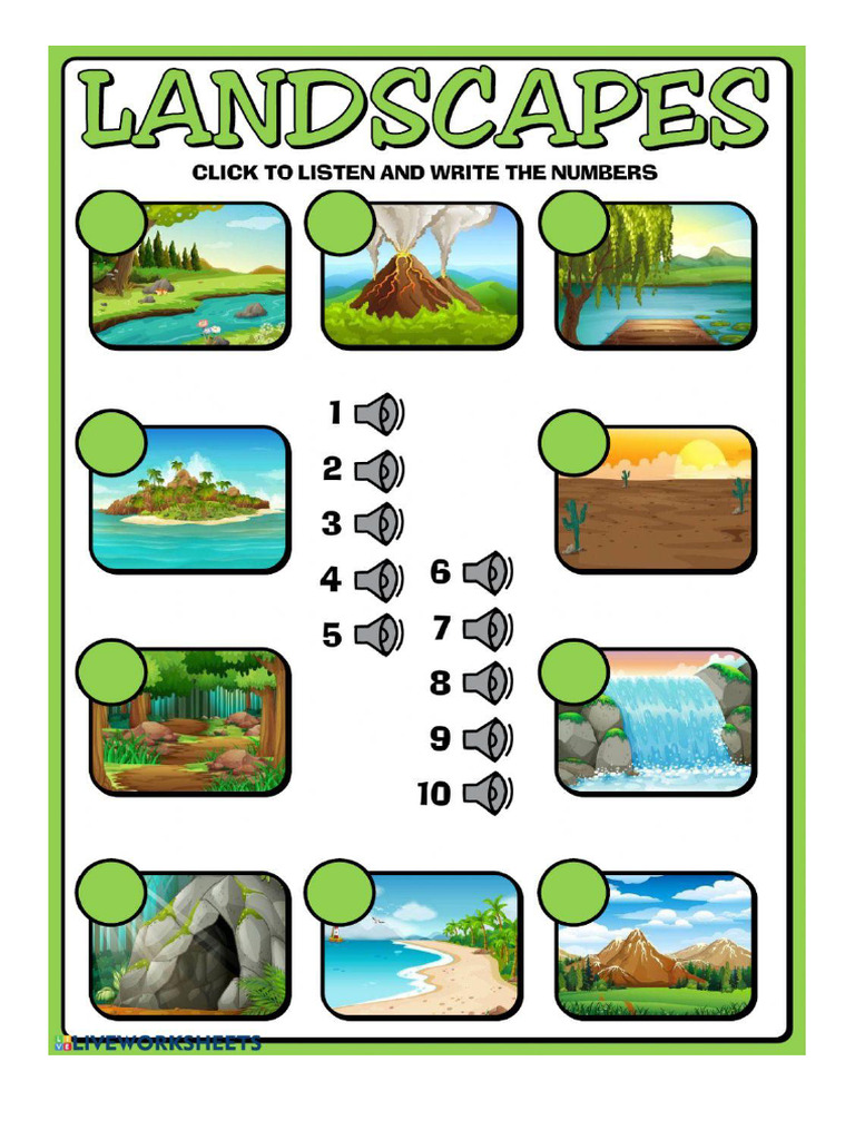 Vocabulary 6º Landscapes | PDF