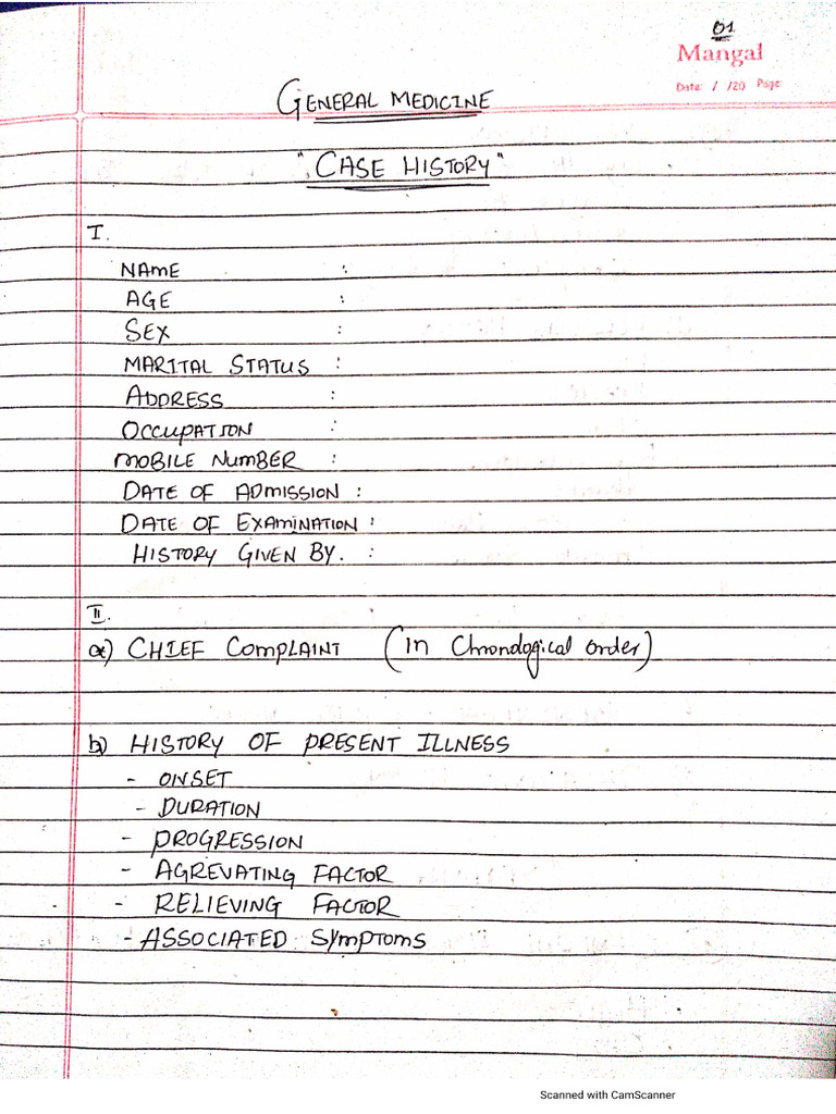 GM Case Sheet - Respiratory System | PDF