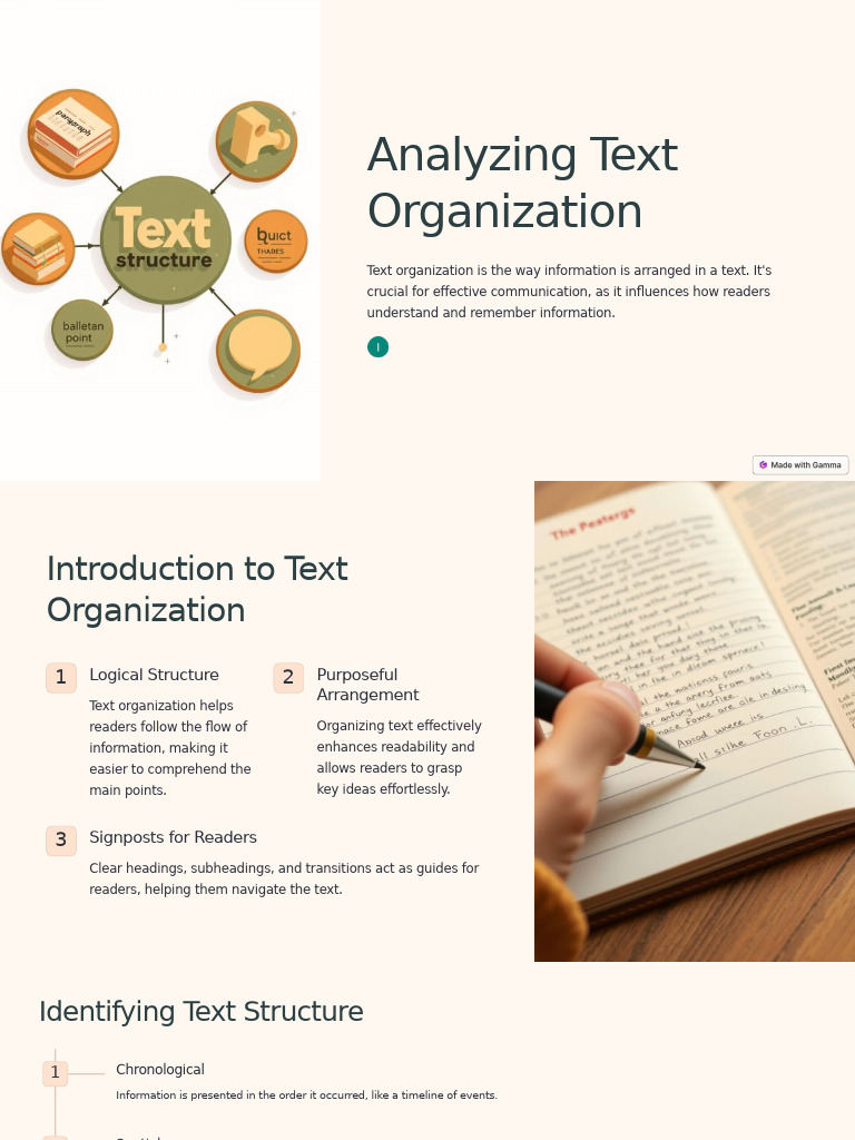 Mastering Text Organization Techniques | PDF | Information | Communication