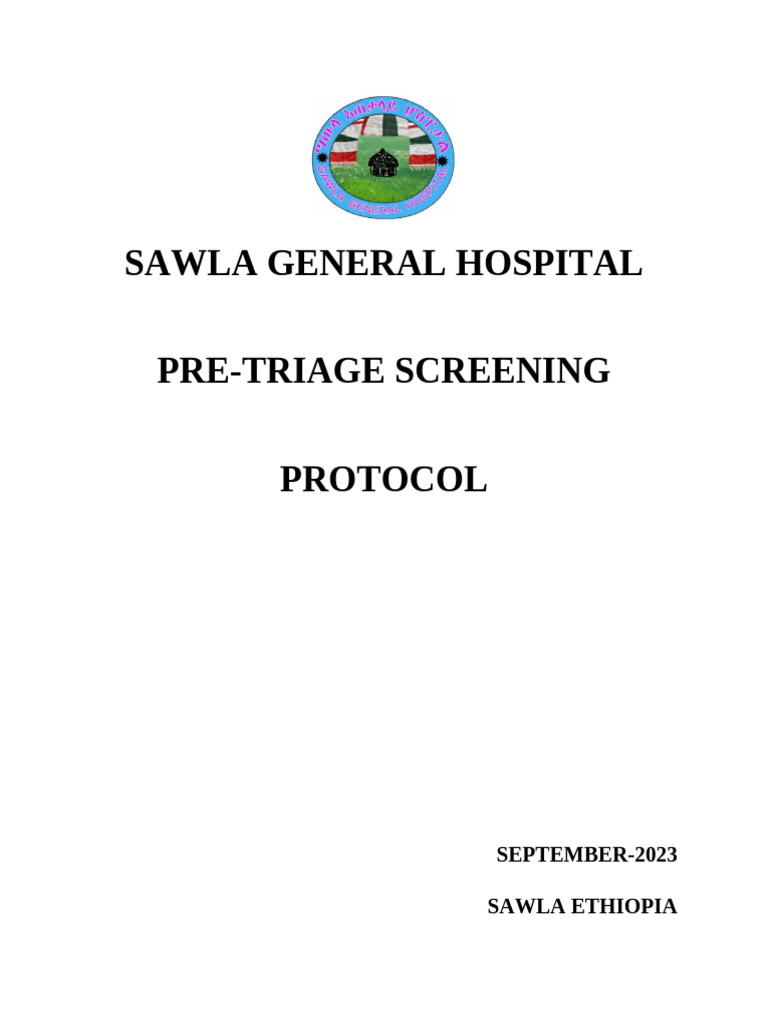 21. Pre-triage protocol screening protocol | PDF | Infection | Immunology