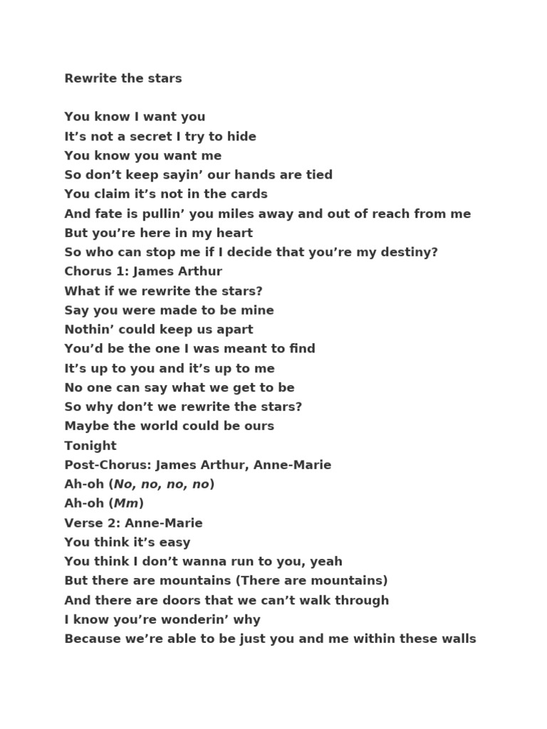 Rewrite The Stars | PDF | Home & Garden